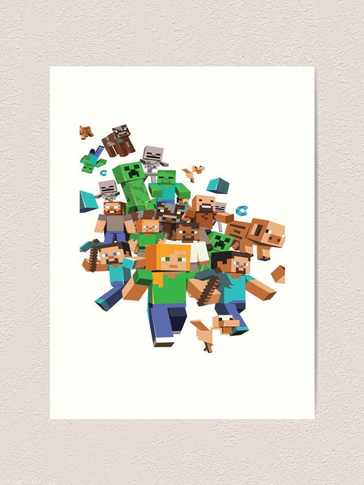 "Minecraft characters" Art Print for Sale by Braywa | Redbubble