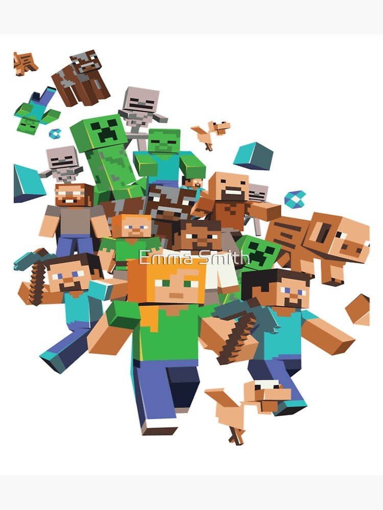 "Minecraft characters" Poster for Sale by Braywa | Redbubble