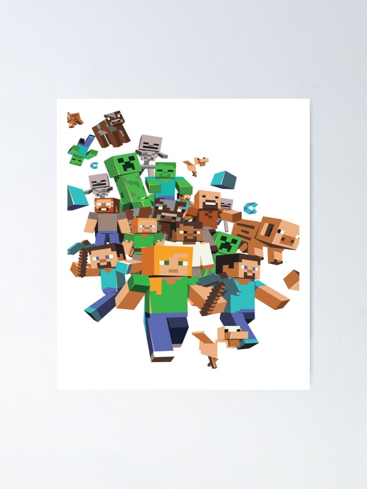 "Minecraft characters" Poster for Sale by Braywa | Redbubble