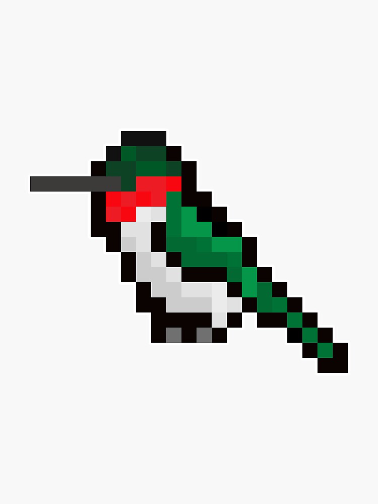 "Ruby-throated Hummingbird Pixel Art" Sticker for Sale by holfinak ...