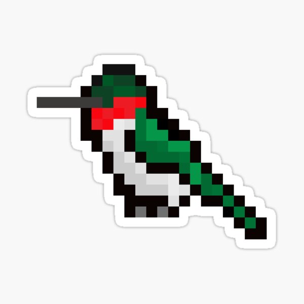 "Ruby-throated Hummingbird Pixel Art" Sticker for Sale by holfinak ...