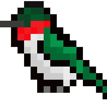 "Ruby-throated Hummingbird Pixel Art" Sticker for Sale by holfinak ...
