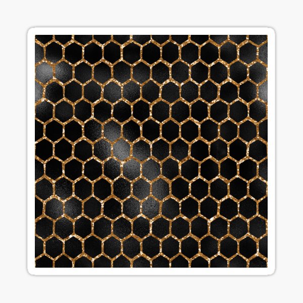 "Gold Glitter Honeycomb" Sticker for Sale by OllephantDesign | Redbubble