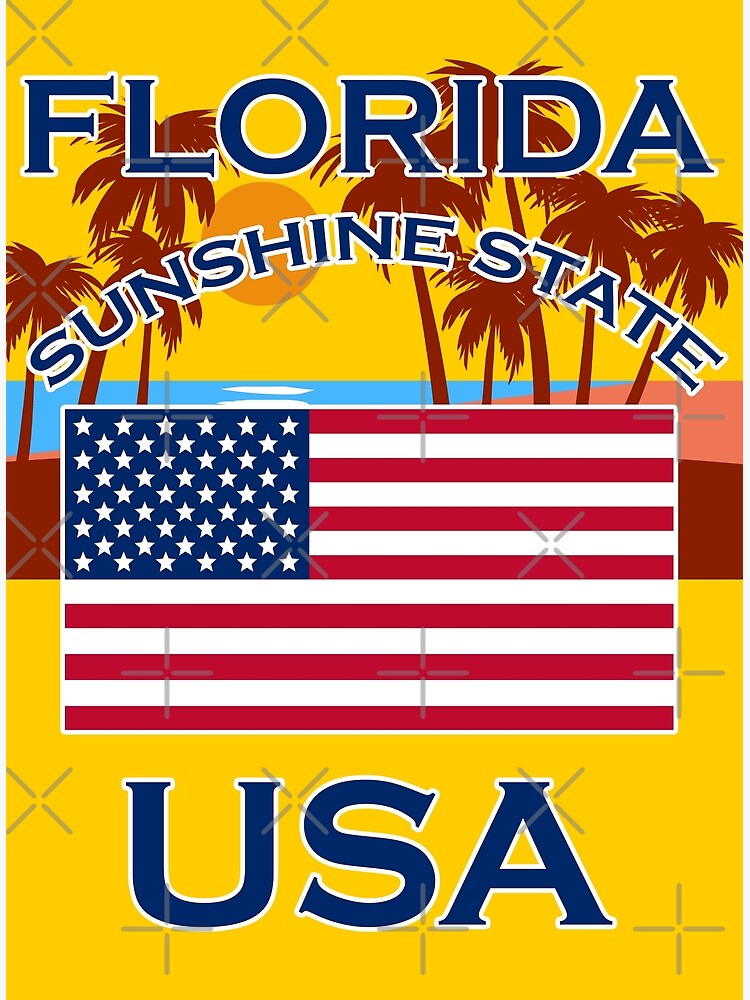 "Best - Florida Sunshine State - Design - Yellow - White text outline ...