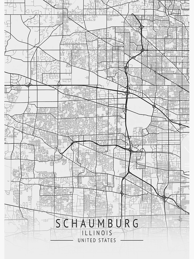 "Schaumburg - Illinois - US Gray City Map" Poster for Sale by ...