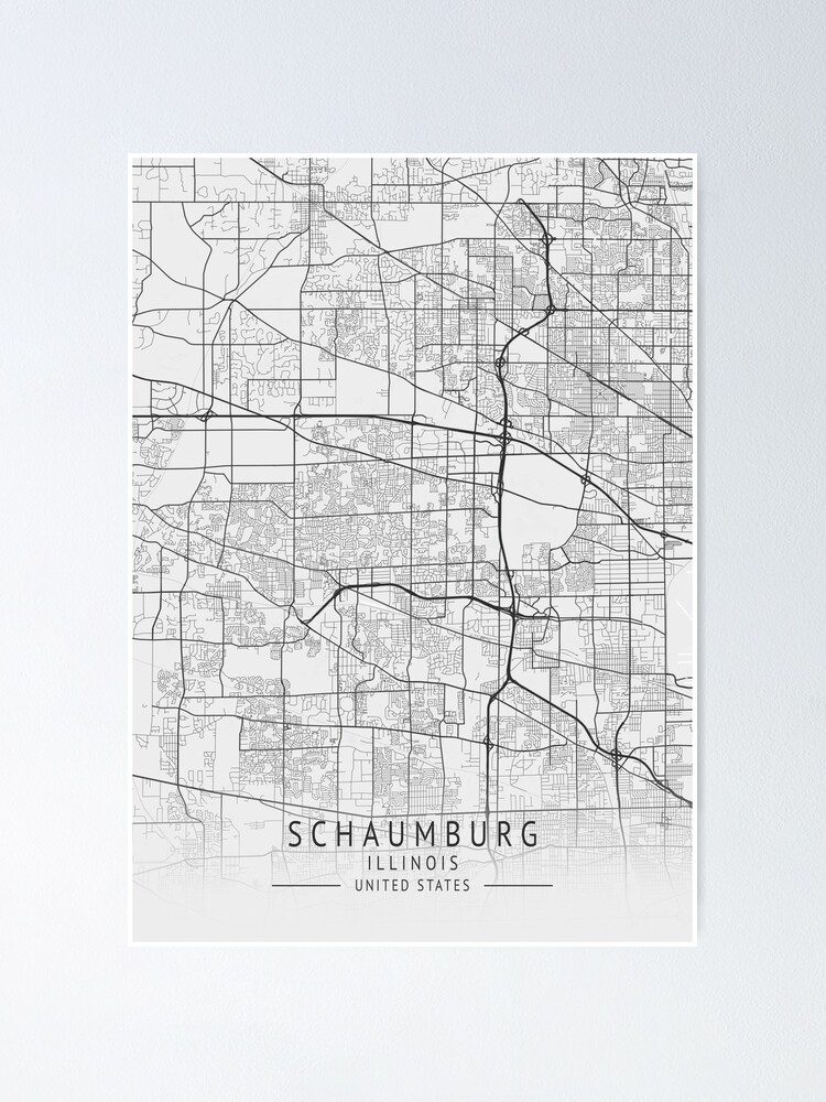 "Schaumburg - Illinois - US Gray City Map" Poster for Sale by ...