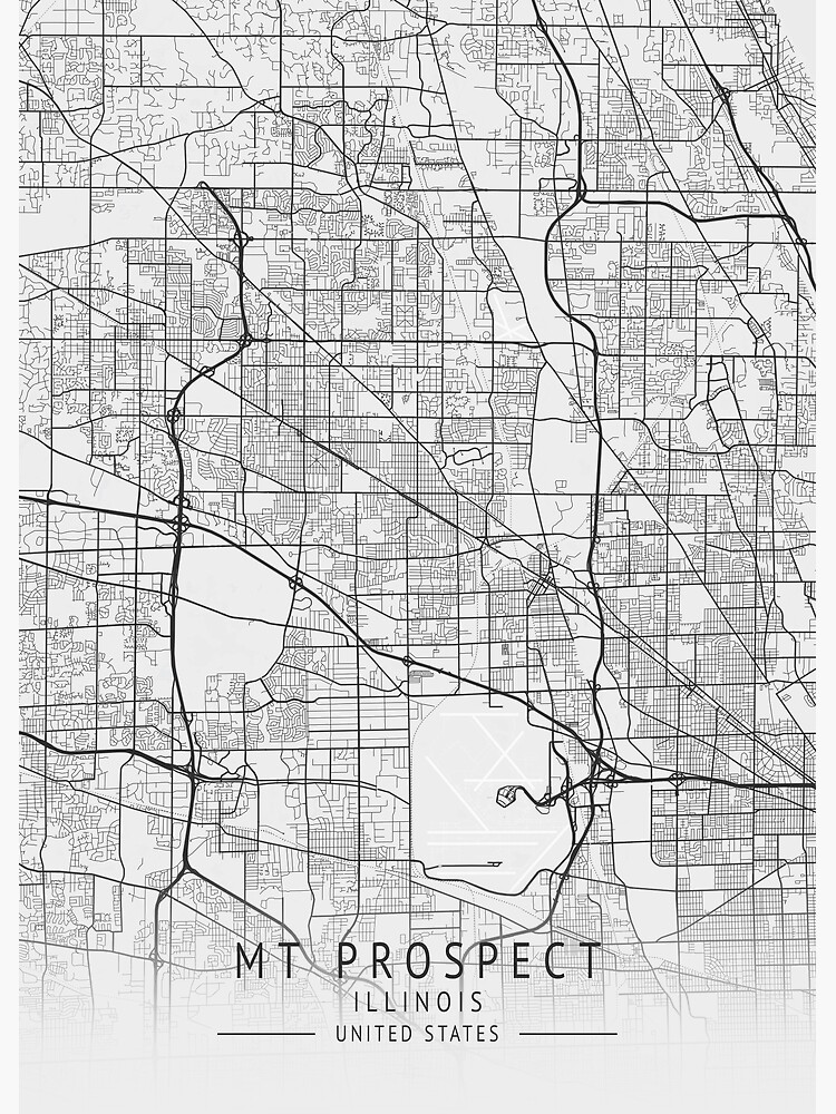"Mt Prospect - Illinois - US Gray City Map" Poster for Sale by ...