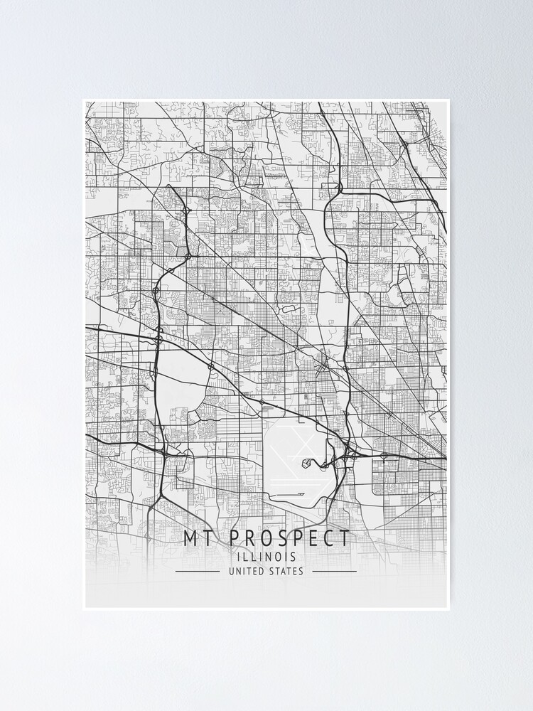 "Mt Prospect - Illinois - US Gray City Map" Poster for Sale by ...