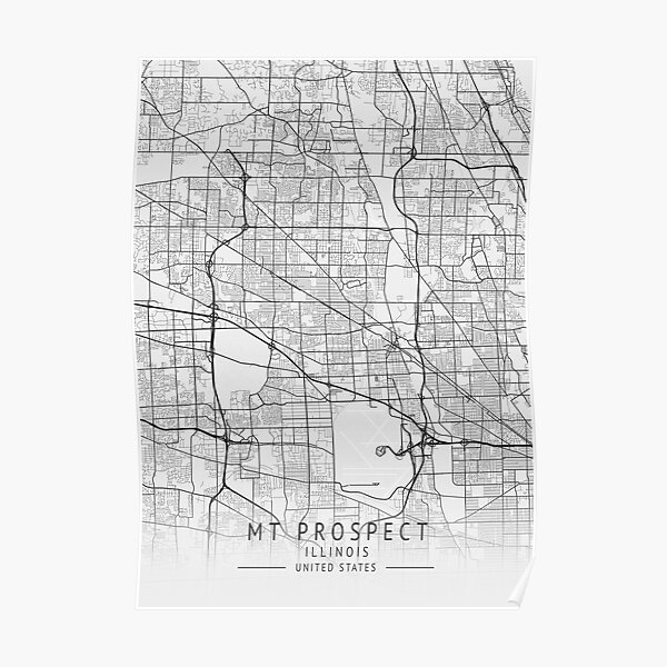 "Mt Prospect - Illinois - US Gray City Map" Poster for Sale by ...
