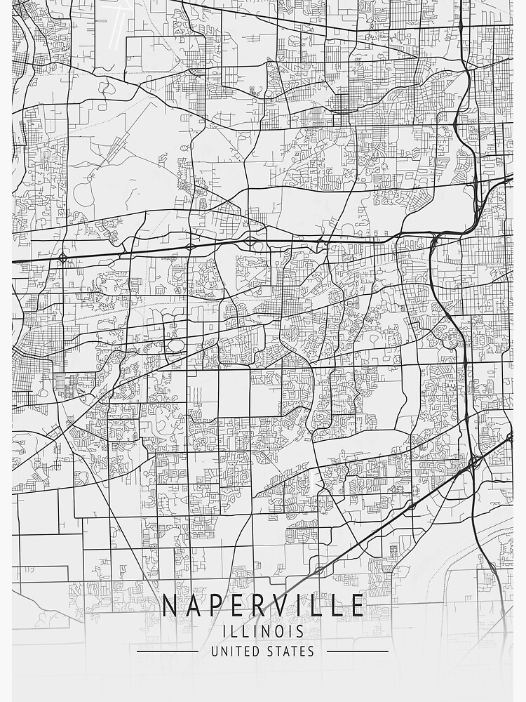 "Naperville - Illinois - US Gray City Map" Poster for Sale by ...