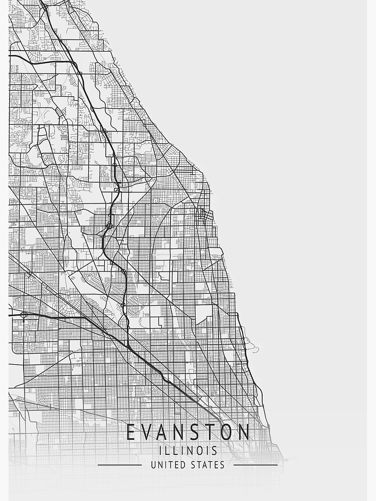 "Evanston - Illinois - US Gray City Map" Poster for Sale by ctmapprint ...