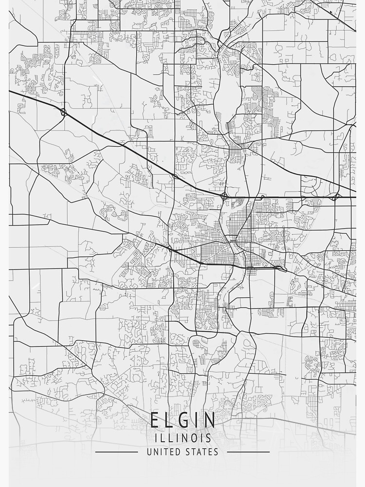 "Elgin - Illinois - US Gray City Map" Sticker by ctmapprint | Redbubble