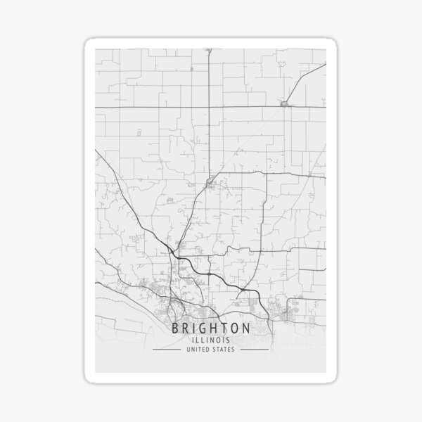 "Brighton - Illinois - US Gray City Map" Sticker by ctmapprint | Redbubble