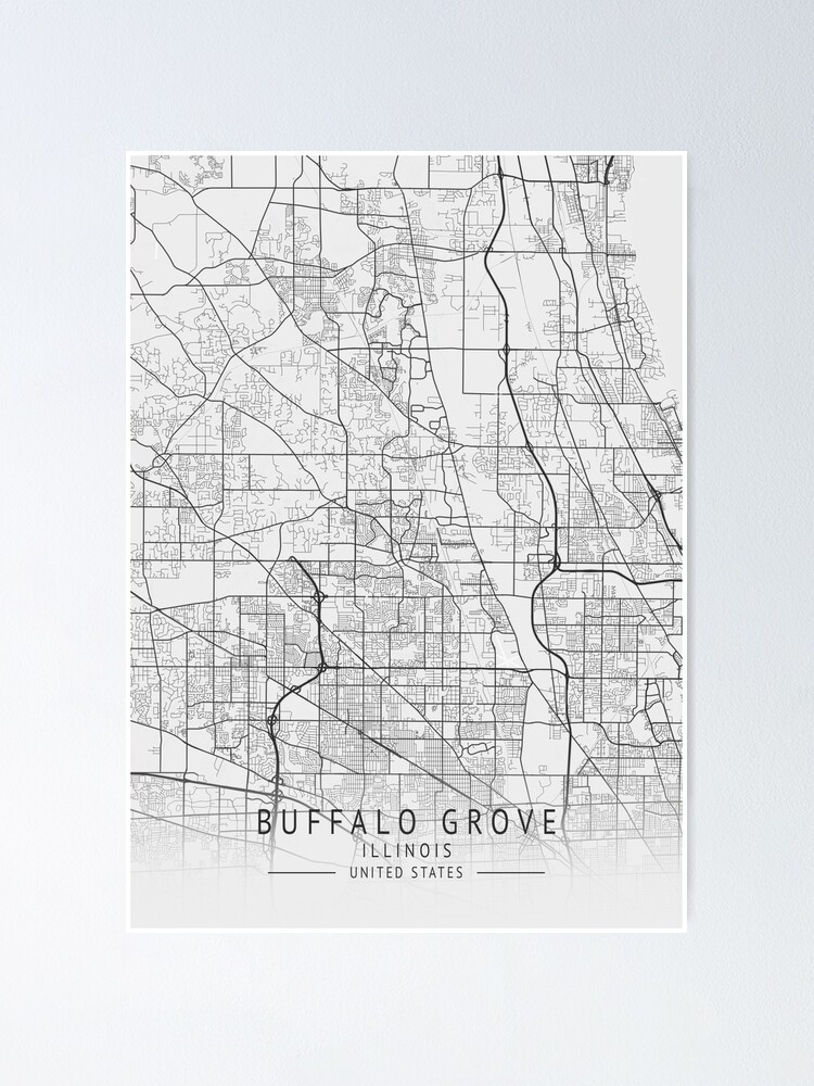 "Buffalo Grove - Illinois - US Gray City Map" Poster for Sale by ...