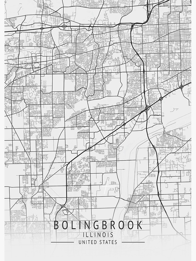 "Bolingbrook - Illinois - US Gray City Map" Art Print by ctmapprint ...