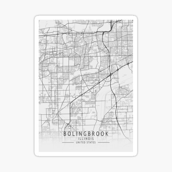 "Bolingbrook - Illinois - US Gray City Map" Sticker by ctmapprint ...
