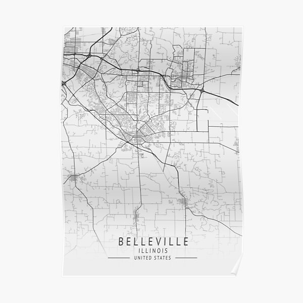 "Belleville - Illinois - US Gray City Map" Poster for Sale by ...
