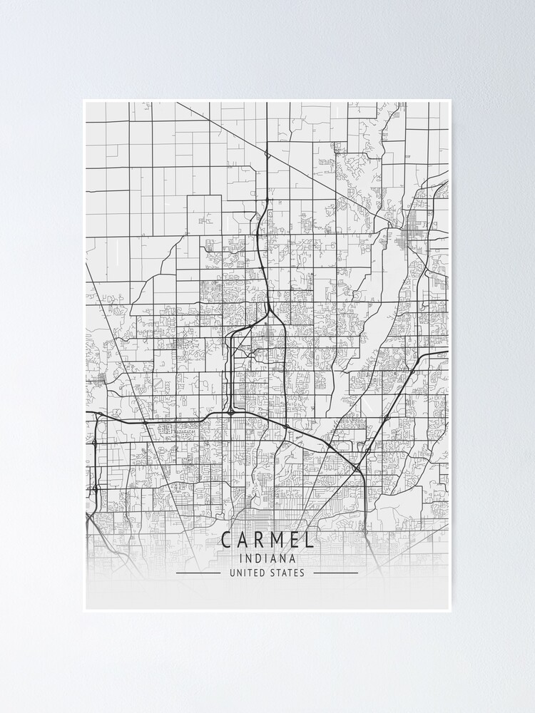 "Carmel - Indiana - US Gray City Map" Poster for Sale by ctmapprint ...