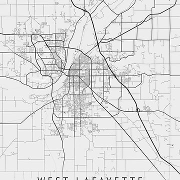 "West Lafayette - Indiana - US Gray City Map" Poster for Sale by ...
