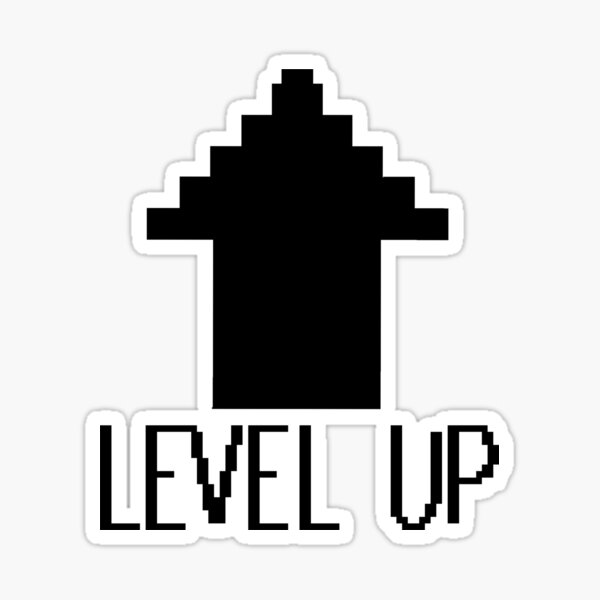 "Level up!" Sticker for Sale by maskedofficial | Redbubble