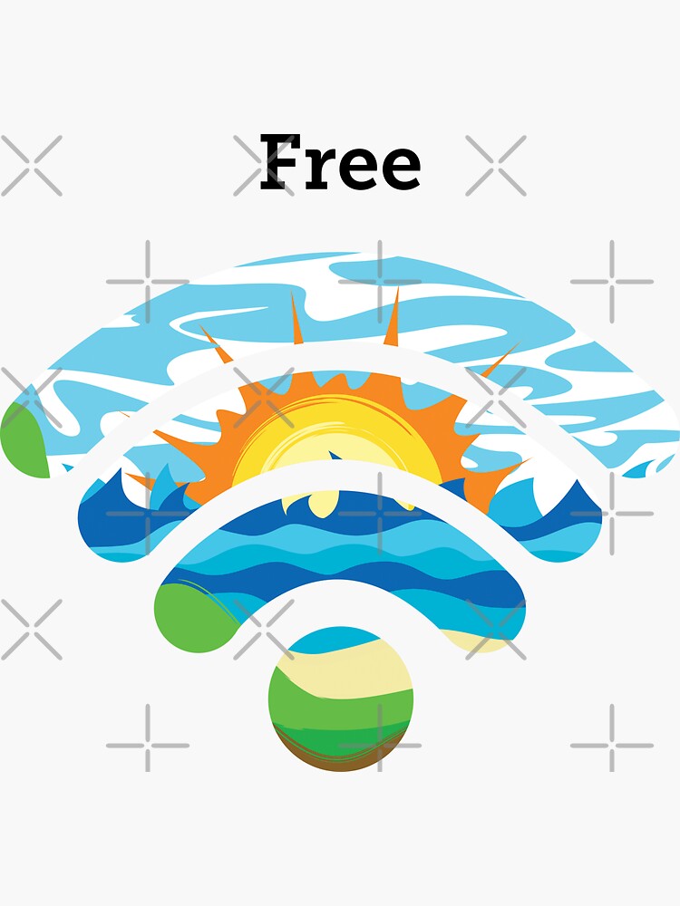"Connect with Nature Free Wifi" Sticker by Be-thelight | Redbubble