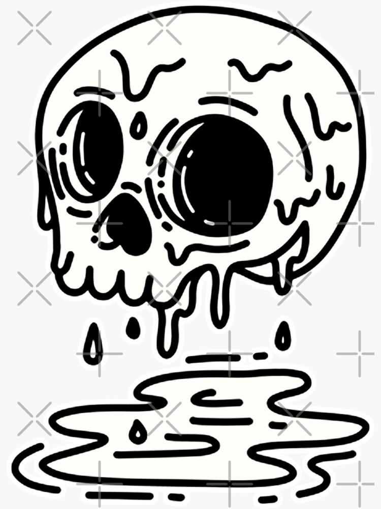 Pegatina «CRÁNEO DERRETIDO» de Beshine | Redbubble