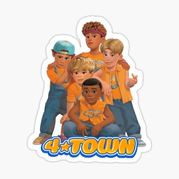 "4 Town , 4 Town turning red " Sticker for Sale by Powliny | Redbubble