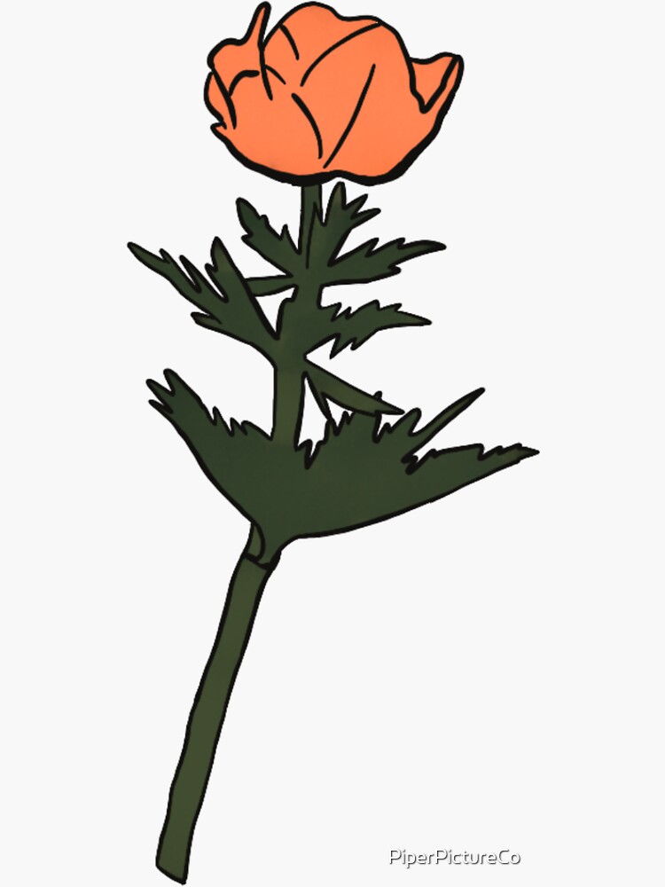 "Orange Rose Sticker" Sticker by PiperPictureCo | Redbubble