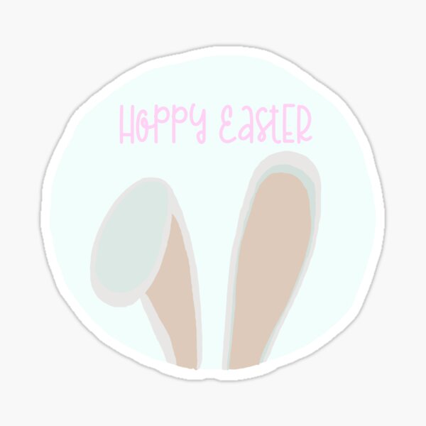 "Hoopy Easter with Bunny Ears Design " Sticker by isabellam101 | Redbubble