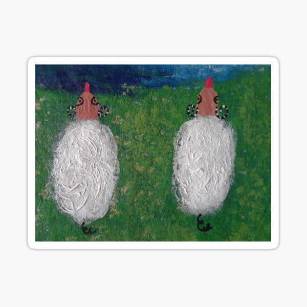 "Sheep couple, Kike Borrel, Backroom Art" Sticker by BackroomArt ...