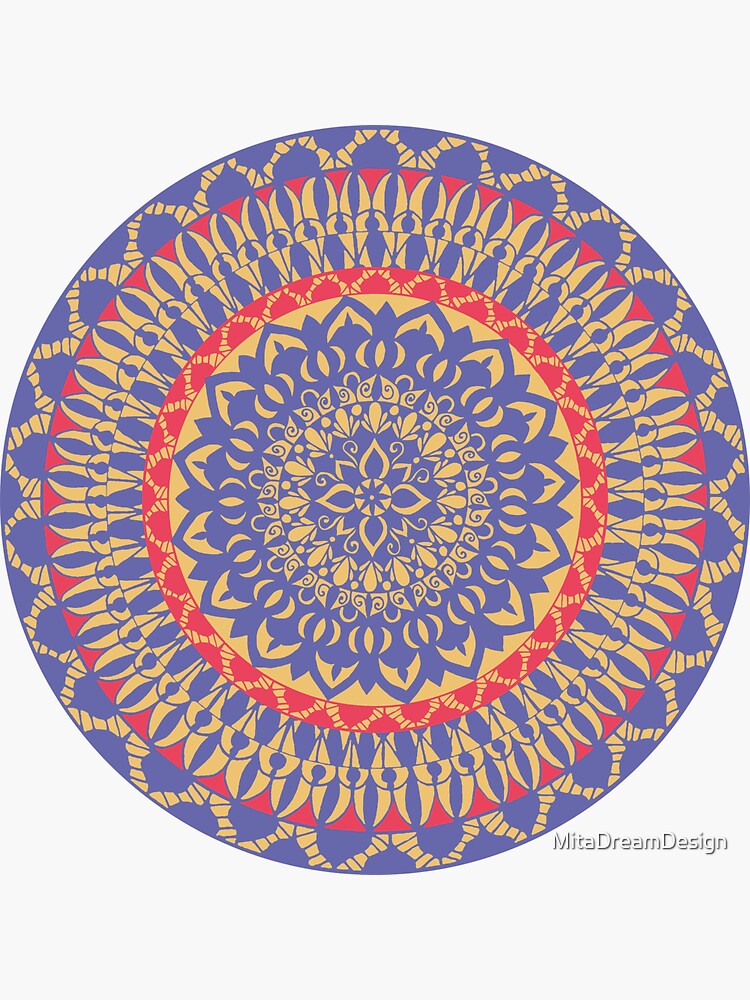 "Mandala Very Peri" Sticker by MitaDreamDesign | Redbubble