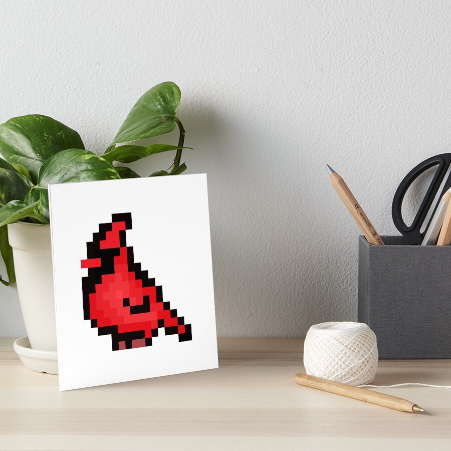 "Large Northern Cardinal Pixel Art" Art Board Print by holfinak | Redbubble