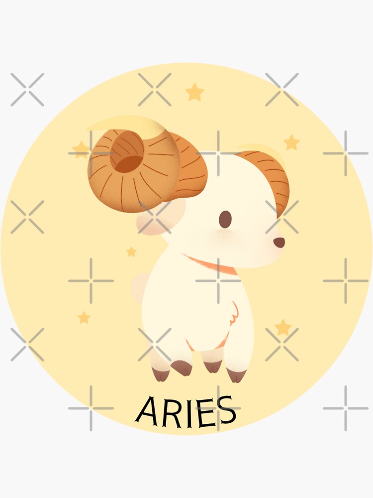 "Cute Kawaii Aries Zodiac Astrology Horoscope Sticker " Sticker by ...