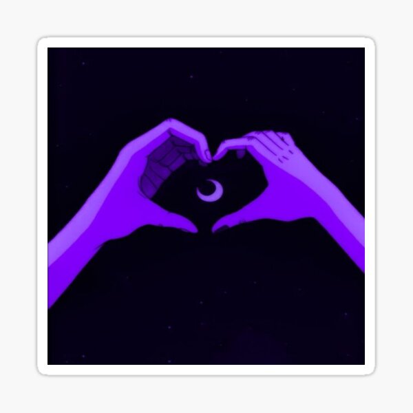 "Aesthetic Purple Hand Heart" Sticker by thundercloset | Redbubble