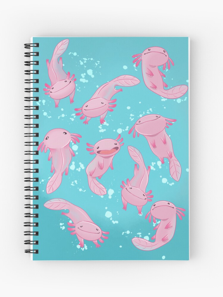"Axolotl bubble " Spiral Notebook for Sale by Larolla | Redbubble