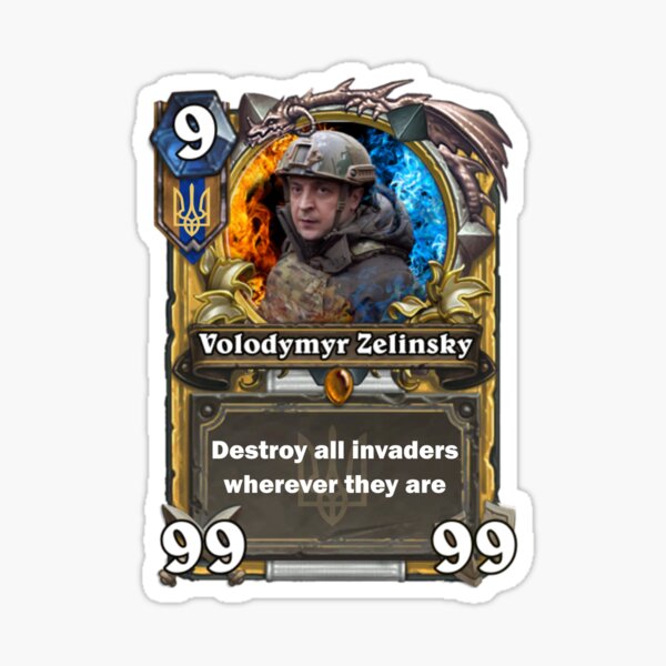 "volodymyr zelinsky - hearthstone Ukraine support Zelenski" Sticker by ...