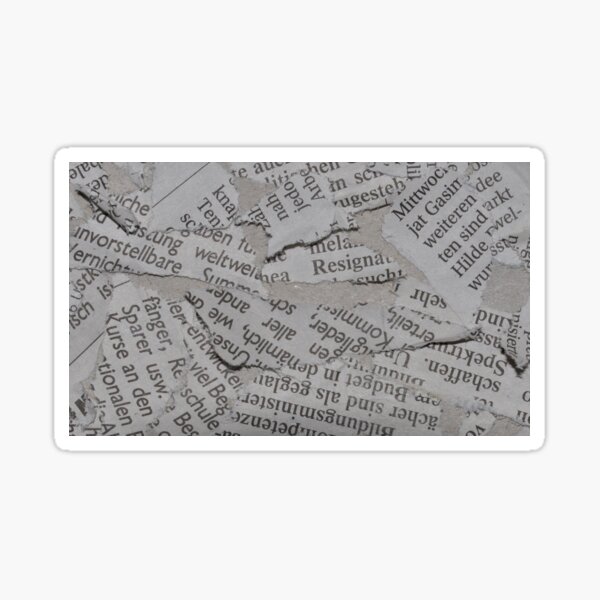 "Ripped Newspaper Art" Sticker by AliyahJune | Redbubble