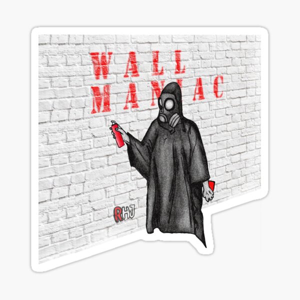 "Wall Maniac" Sticker by RedhatJimmy | Redbubble