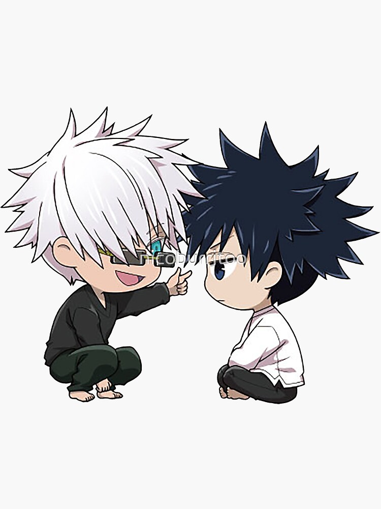 "Jujutsu Kaisen Chibi Gojo & Fushiguro" Sticker by nicoburritoo | Redbubble