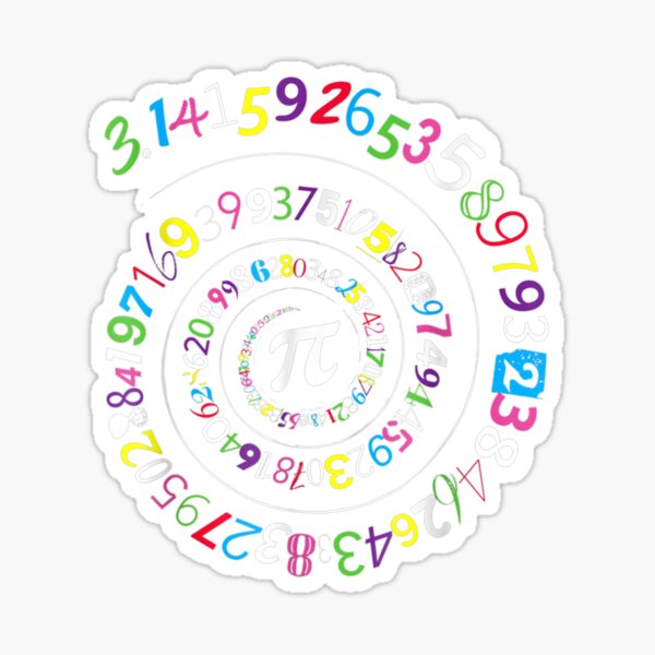 "Pi Day Spiral Pi Color Numbers Teacher Student " Sticker by emeliaaqo ...