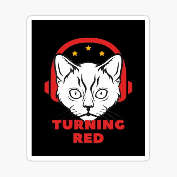 "Turning Red Cat" Sticker for Sale by SayedDiab | Redbubble