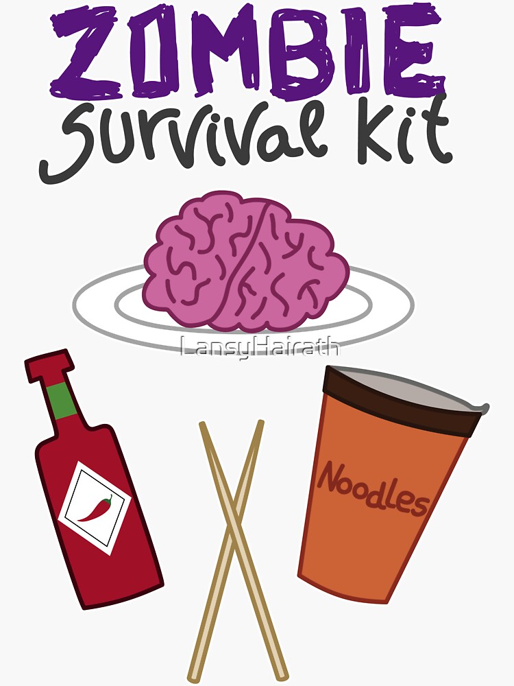 "Zombie survival kit" Sticker for Sale by LansyHairath | Redbubble