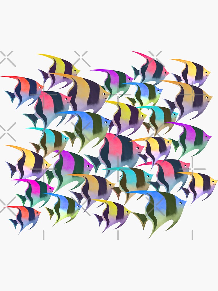"Multi-colored fish in the sea" Sticker for Sale by MD750 | Redbubble