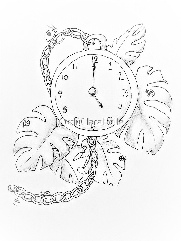 "Pocket Watch and Monstera Artwork by Jolene Edwards" Poster for Sale ...