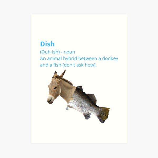 "Funny donkey fish combined animal hybrid photoshop - Dish" Art Print ...