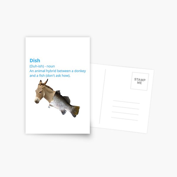 "Funny donkey fish combined animal hybrid photoshop - Dish" Postcard by ...