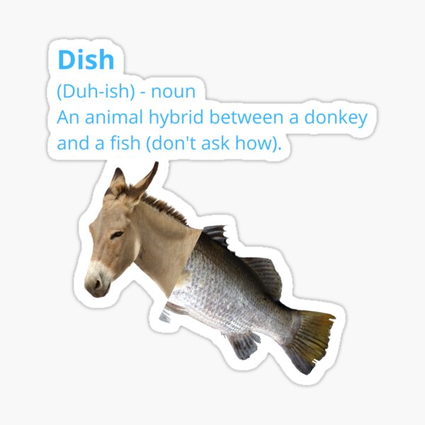 "Funny donkey fish combined animal hybrid photoshop - Dish" Sticker for ...