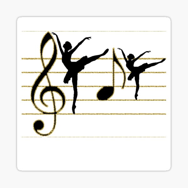 "Ballerinas Dancing in Music Pentagram" Sticker by 369MPower | Redbubble