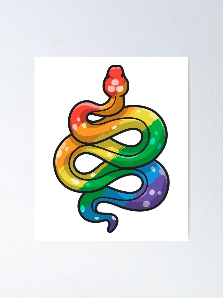 "LGBT Pride Snake LGBTQ Flag Colors Gay Pride Stuff Reptile" Poster by ...
