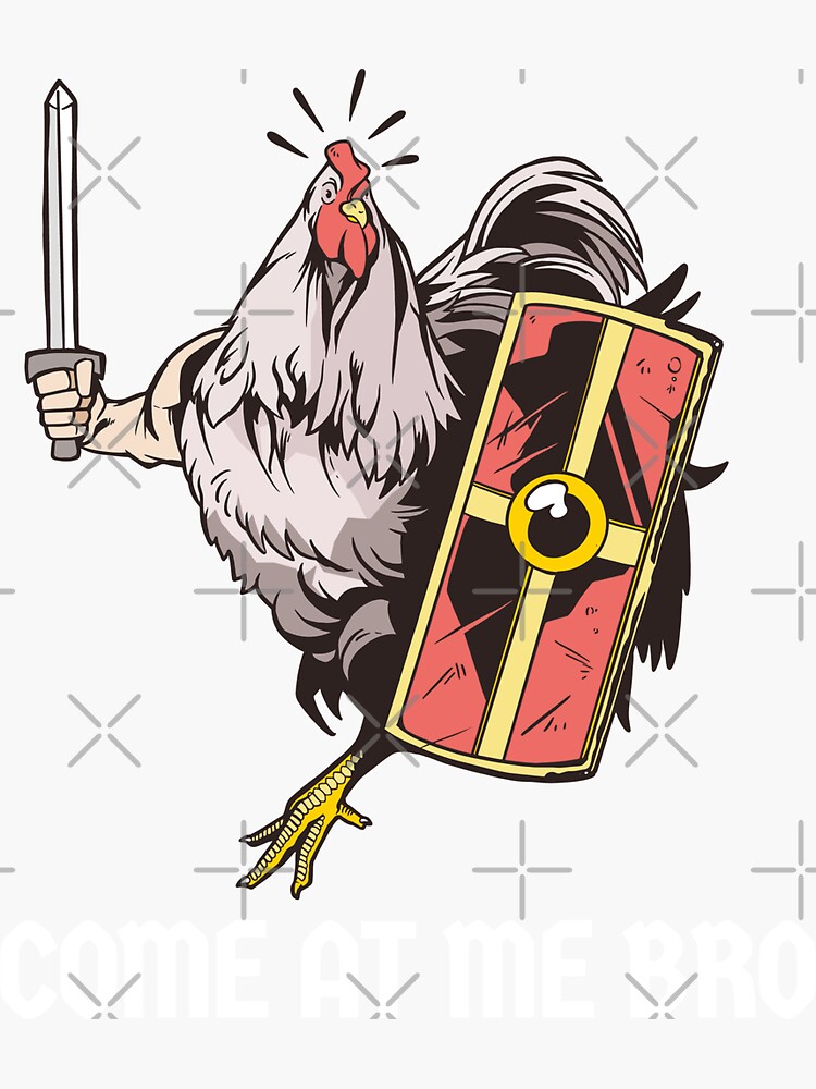 "Chicken Gladiator Get The Cluck Cluck Meme" Sticker for Sale by ...